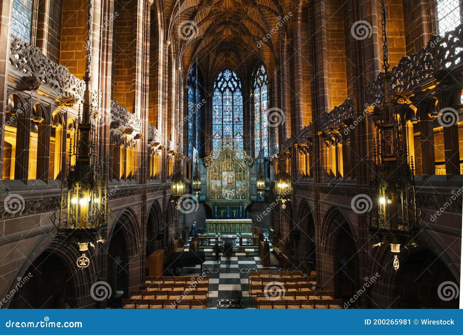 Inside of Liverpool Cathedral in UK Stock Image - Image of britain ...