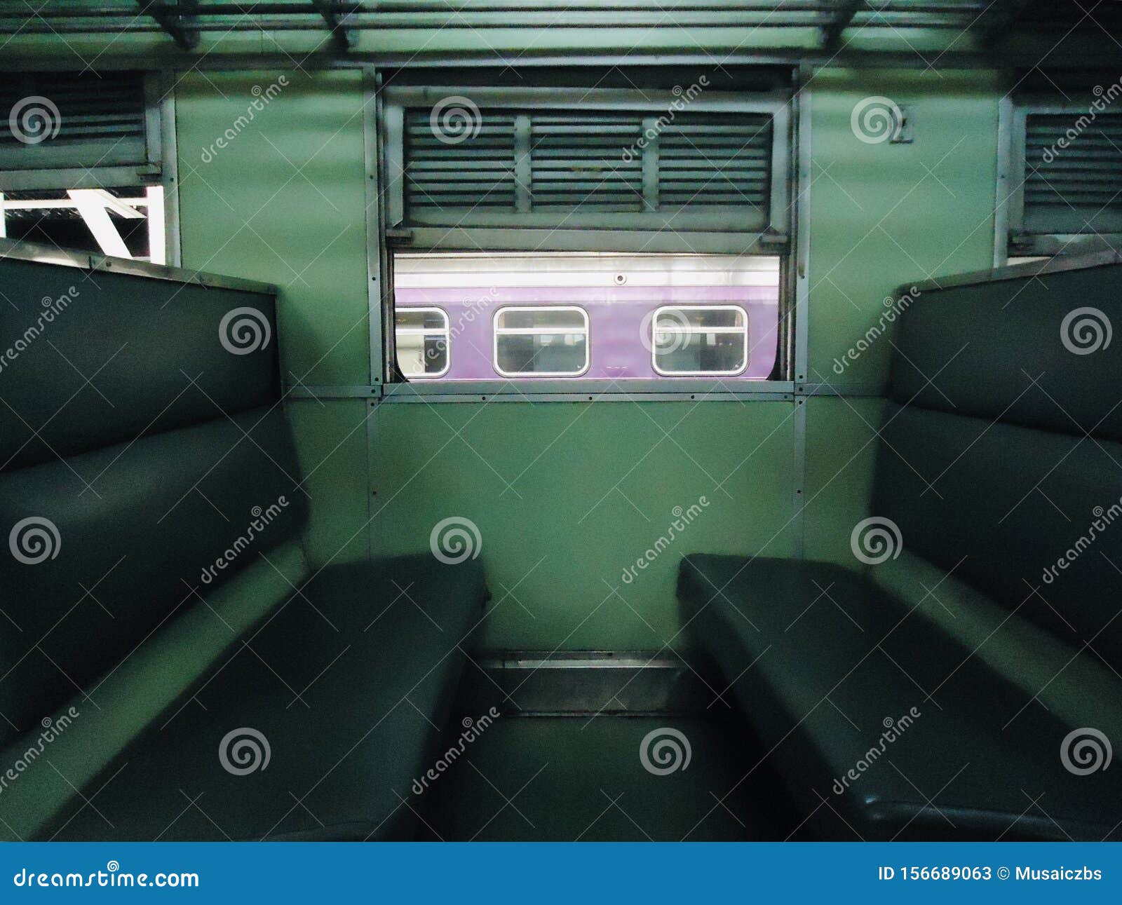 Inside the Local Train Third Class of Thailand Train Stock Image ...