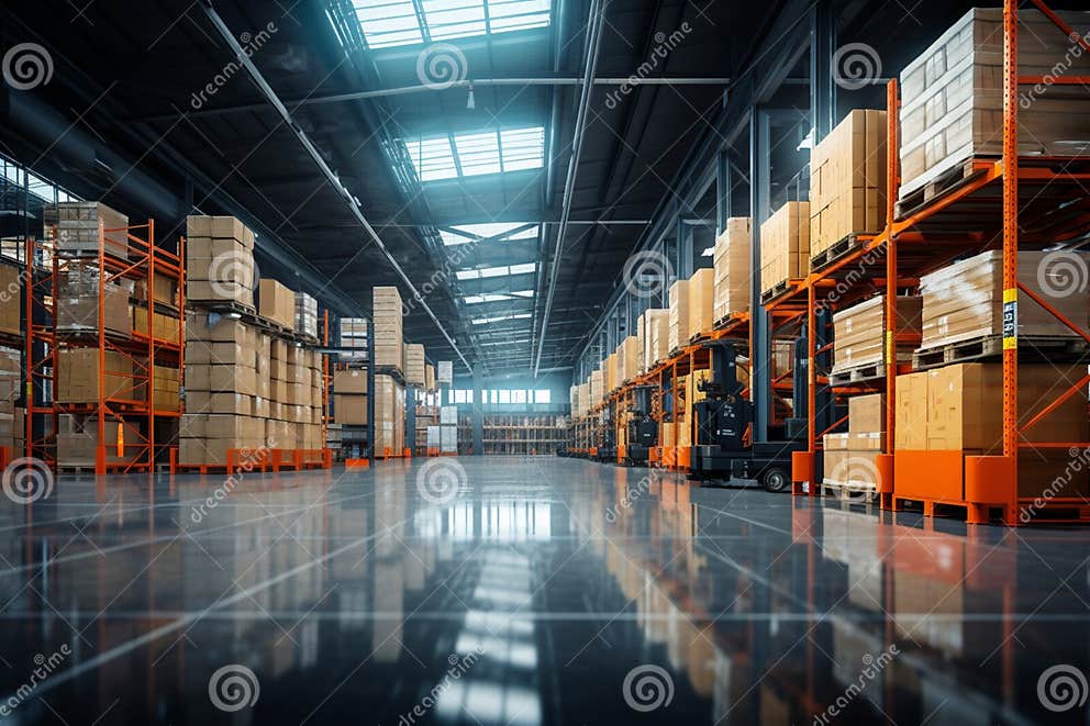 Inside a Logistic Centers Warehouse, a Hub of Organized Storage and ...