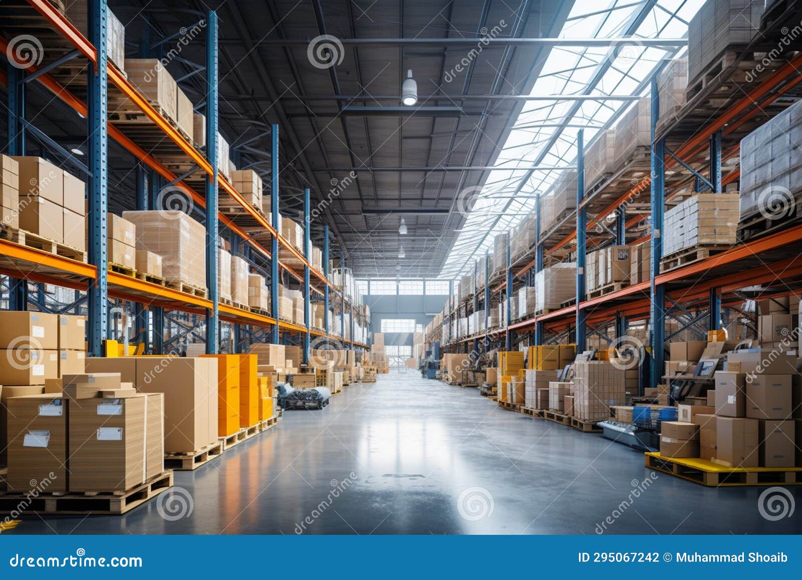 Inside a Logistic Centers Warehouse, a Hub of Organized Storage and ...