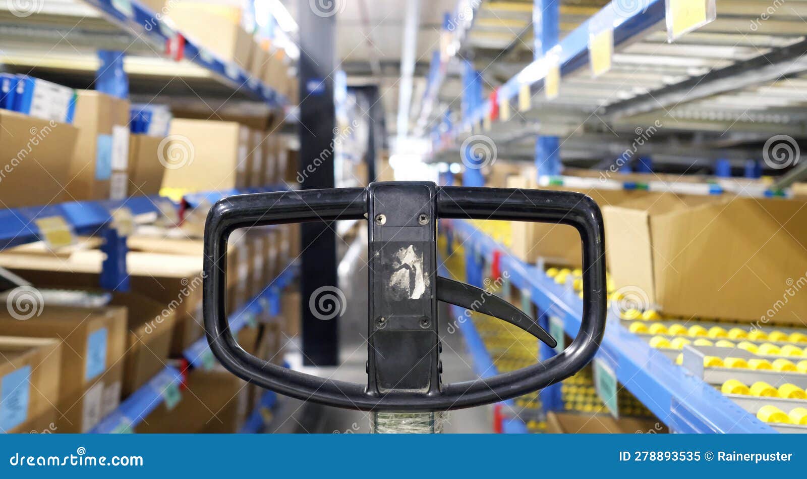 Inside a Logistics and Distribution Warehouse with Packages in a Long ...