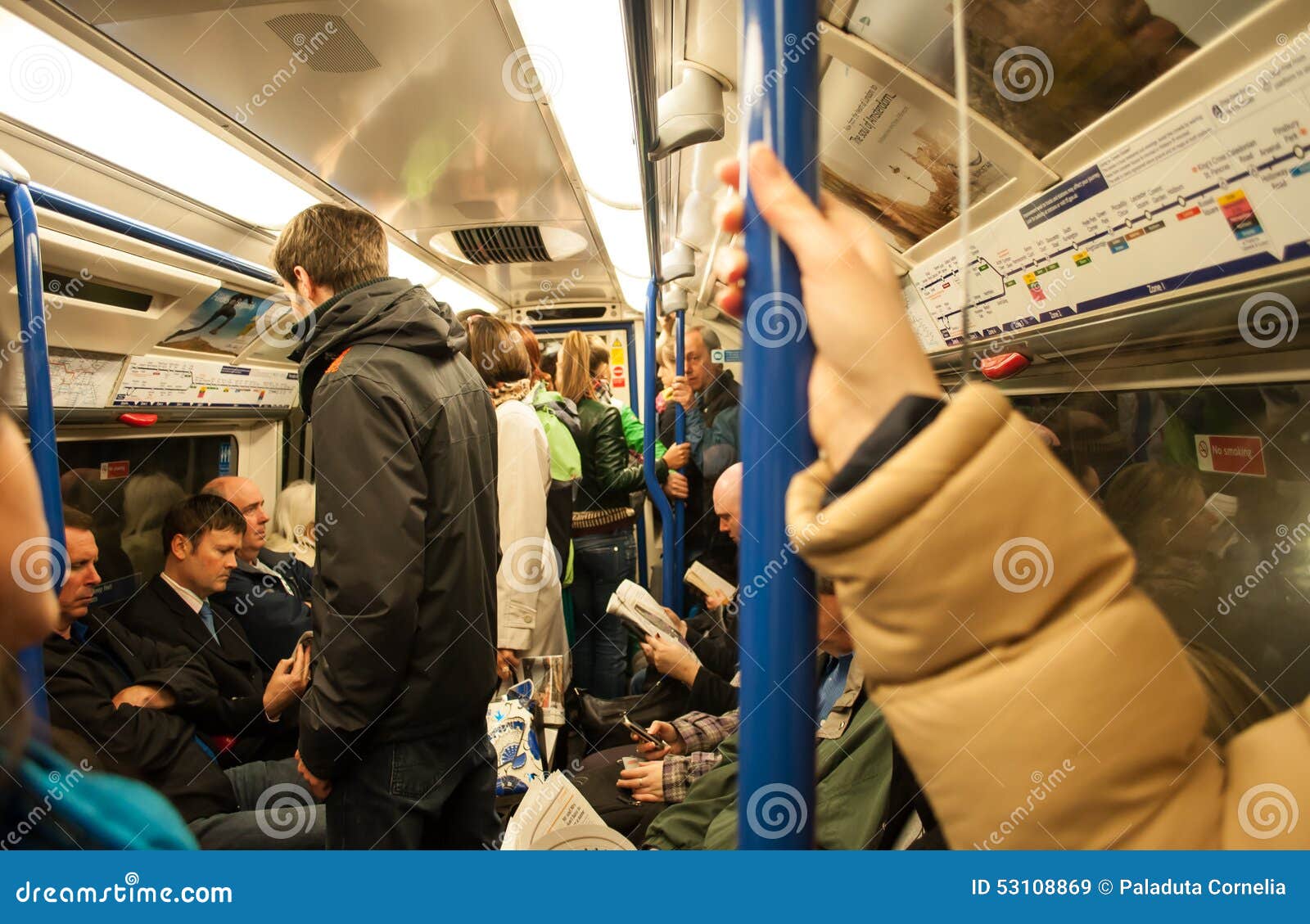 Inside a London Underground Train Editorial Stock Image - Image of ...