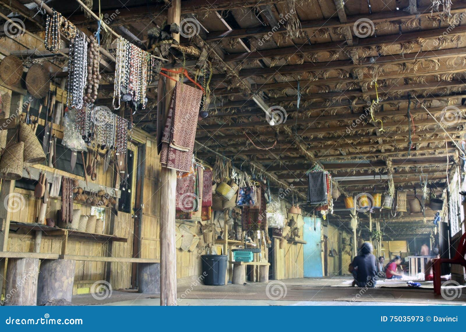 Inside a Long House in Sarawak Editorial Stock Photo - Image of native ...