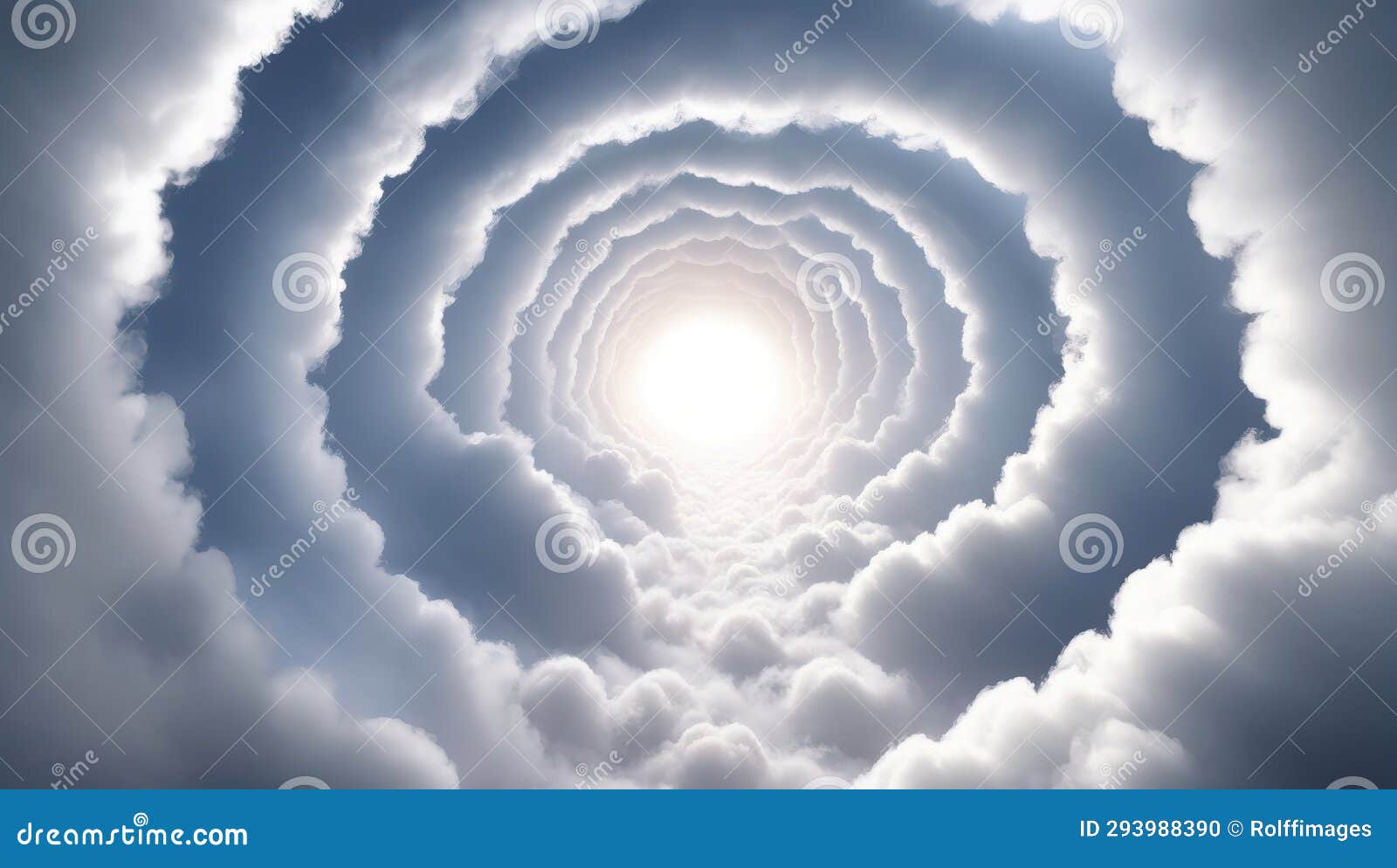 Inside a Long Tunnel of Clouds Stock Illustration - Illustration of ...
