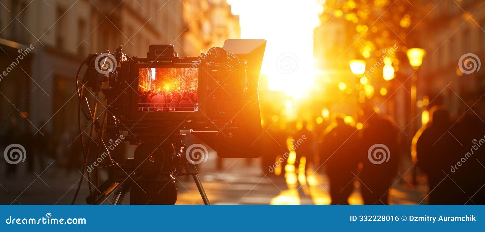 Bustling Film Set With Diverse Crew Working Behind Cameras Stock Image ...
