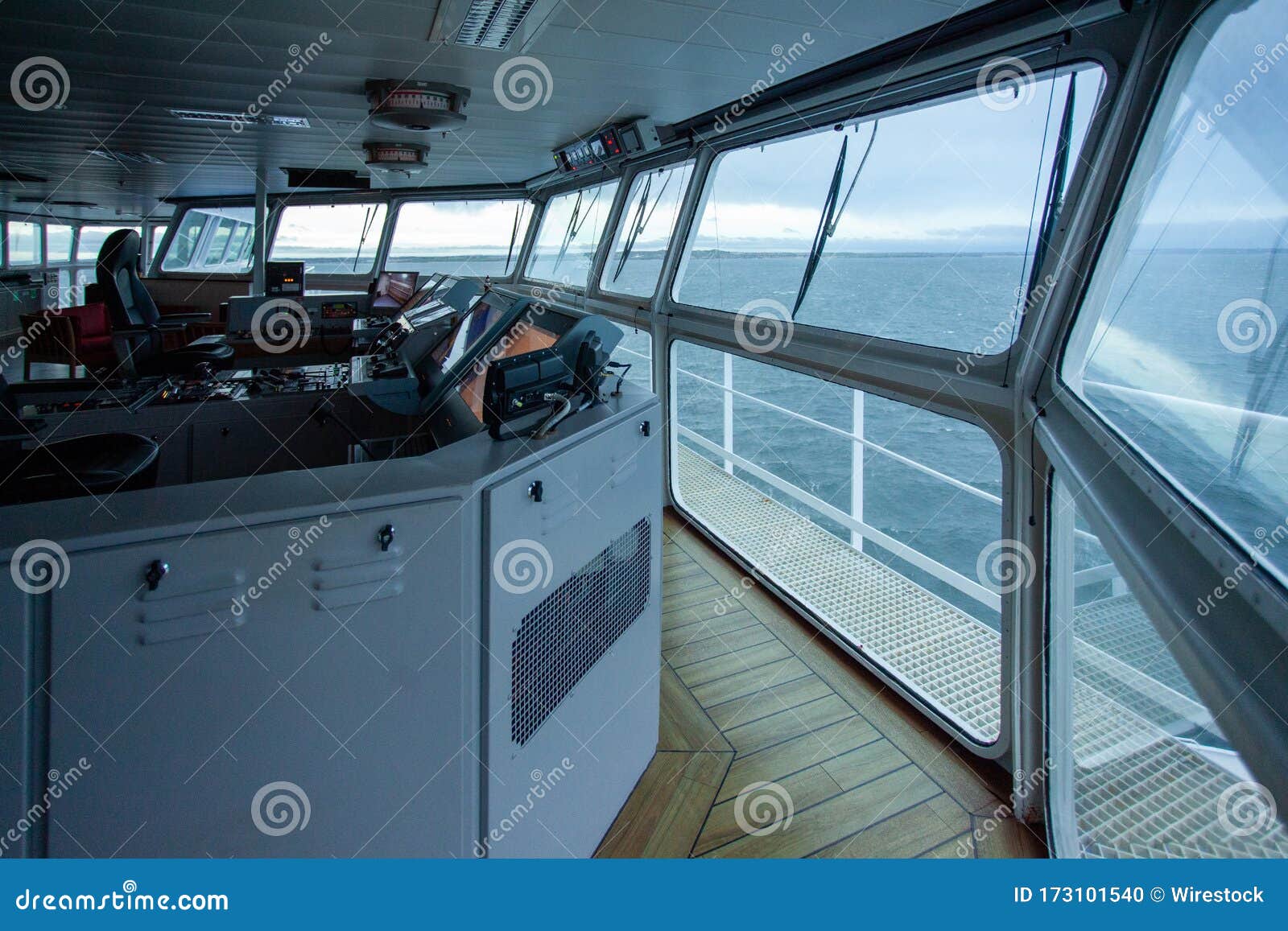 Inside Look of the Control Centre of a Superyacht on the Sea Stock ...