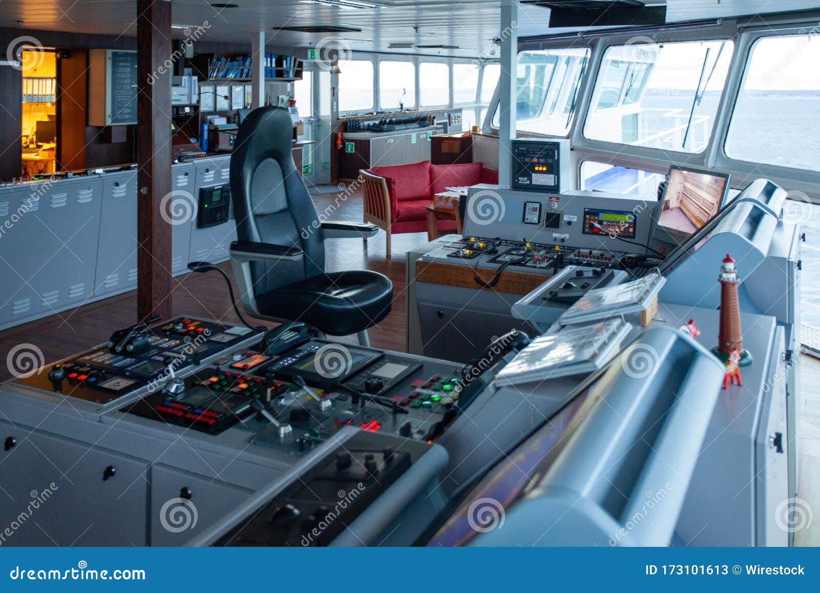 Inside Look of the Control Centre of a Superyacht on the Sea Stock ...