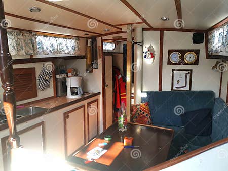 The Inside Look of a Sailboat Ready for Long Adventure Stock Image ...