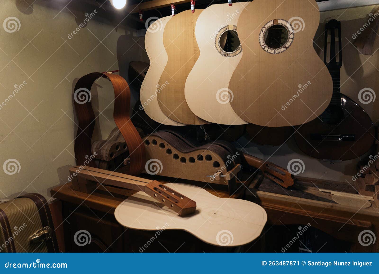 Inside Luthier Workshop stock image. Image of craftsman - 263487871
