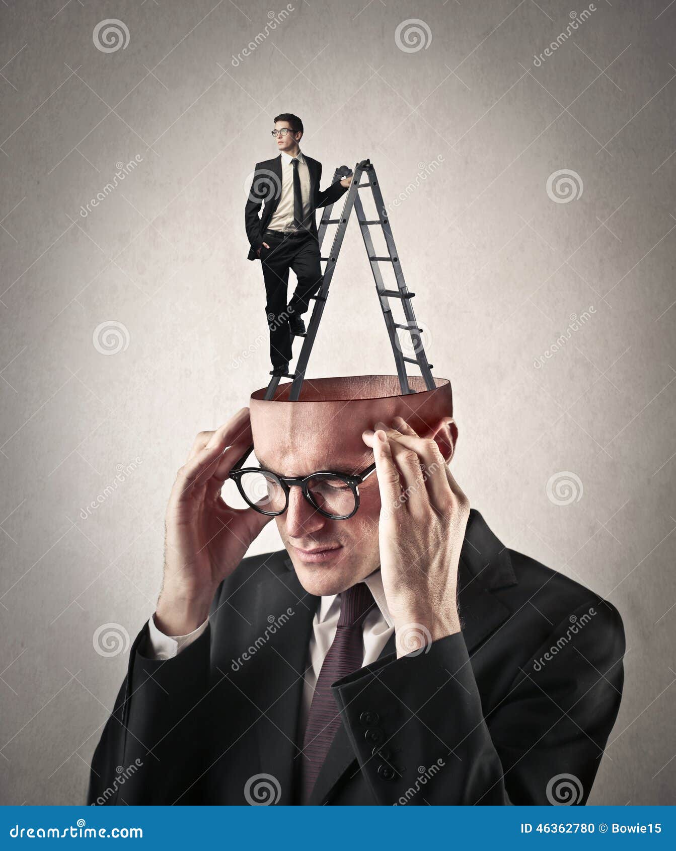 Inside a man s mind stock photo. Image of company, step - 46362780