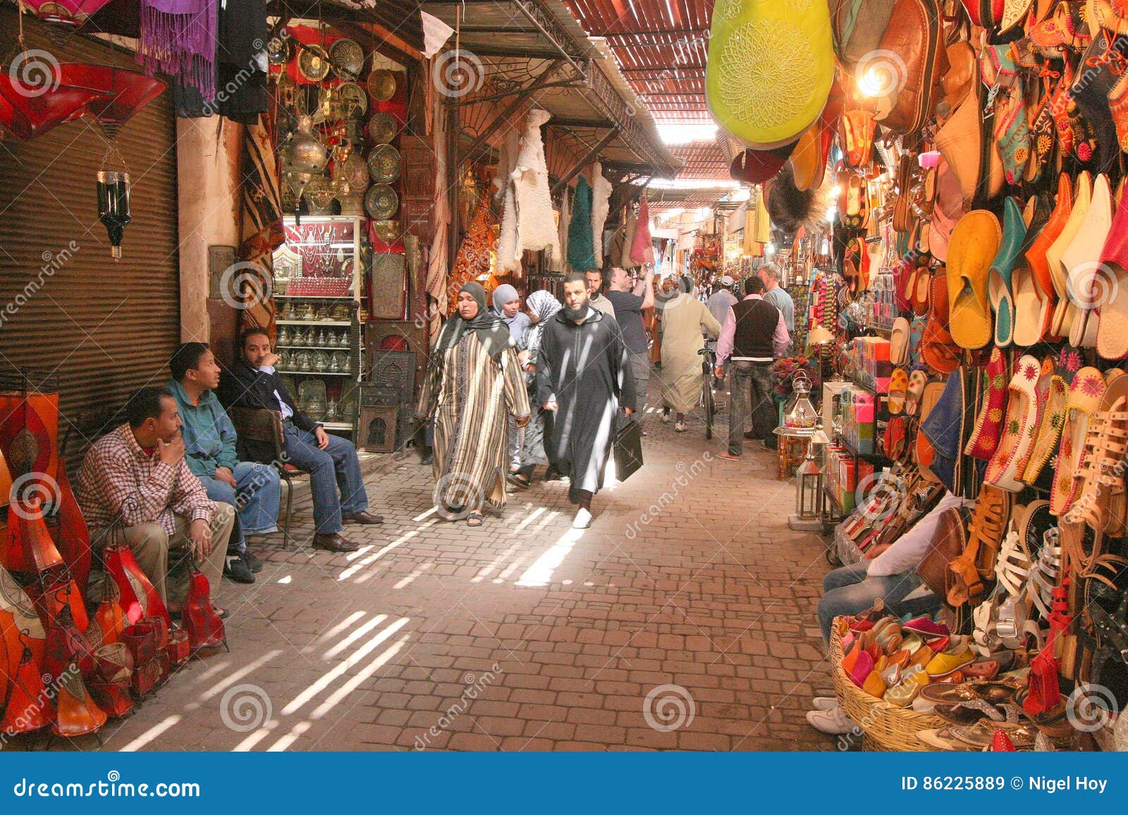 Inside the Marrakesh souk editorial stock image. Image of moroccan ...