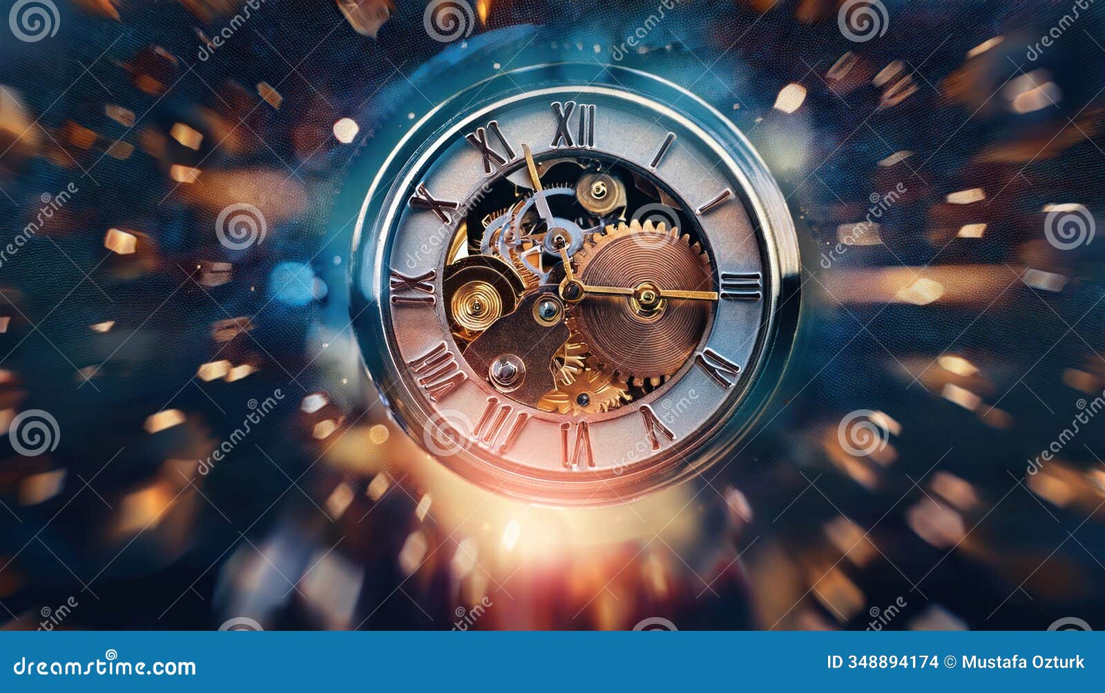 Inside Mechanism, Clockwork With Working Gears. Royalty-Free Stock ...