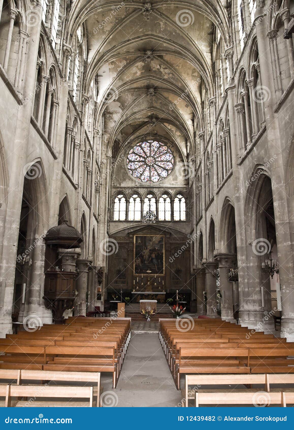 Inside medieval cathedral. editorial photography. Image of heaven ...