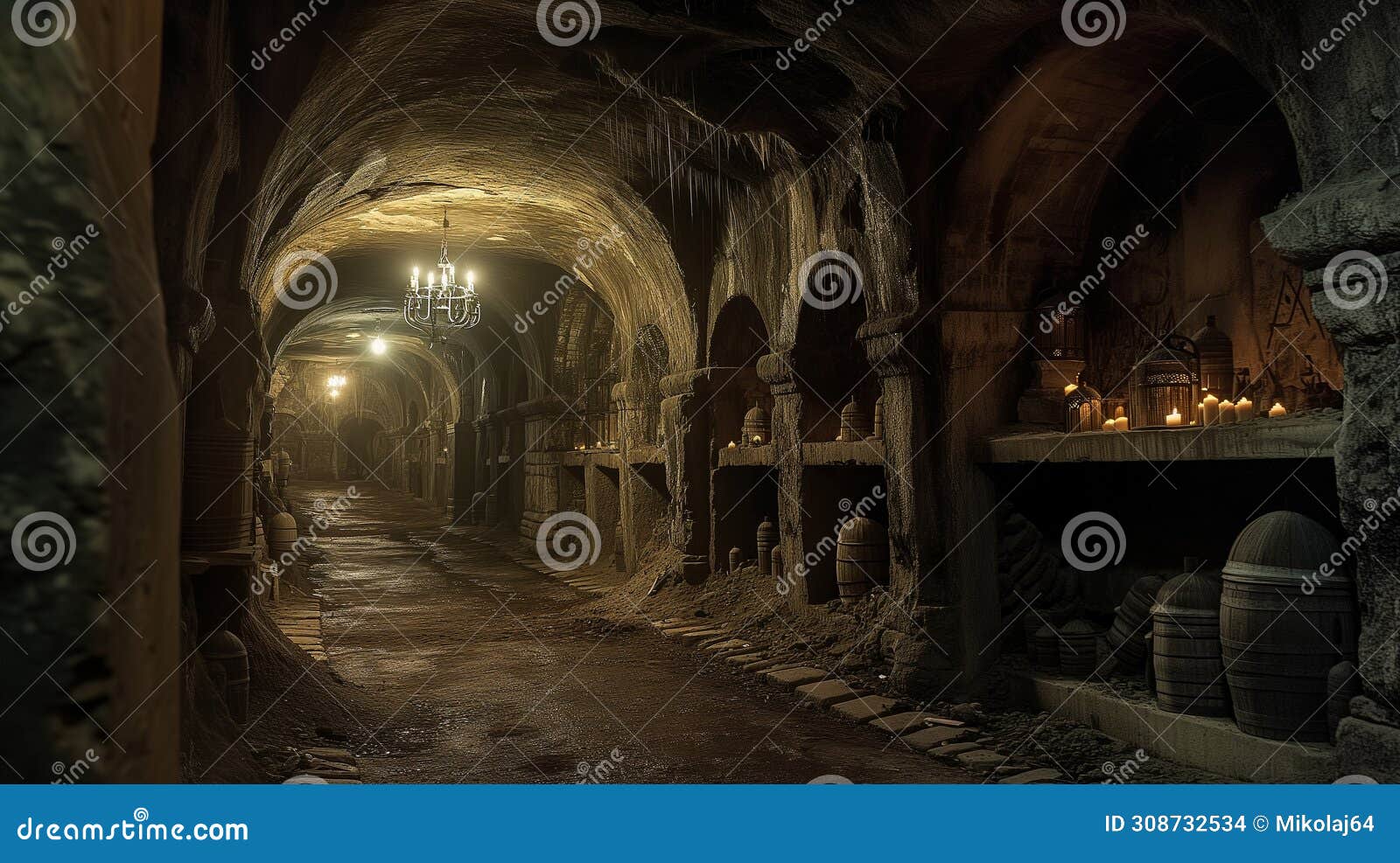 Inside Crypt - Generative AI Stock Illustration - Illustration of moody ...