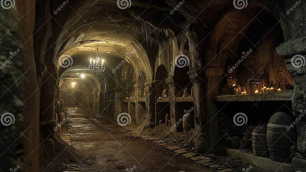 Inside Crypt - Generative AI Stock Illustration - Illustration of moody ...