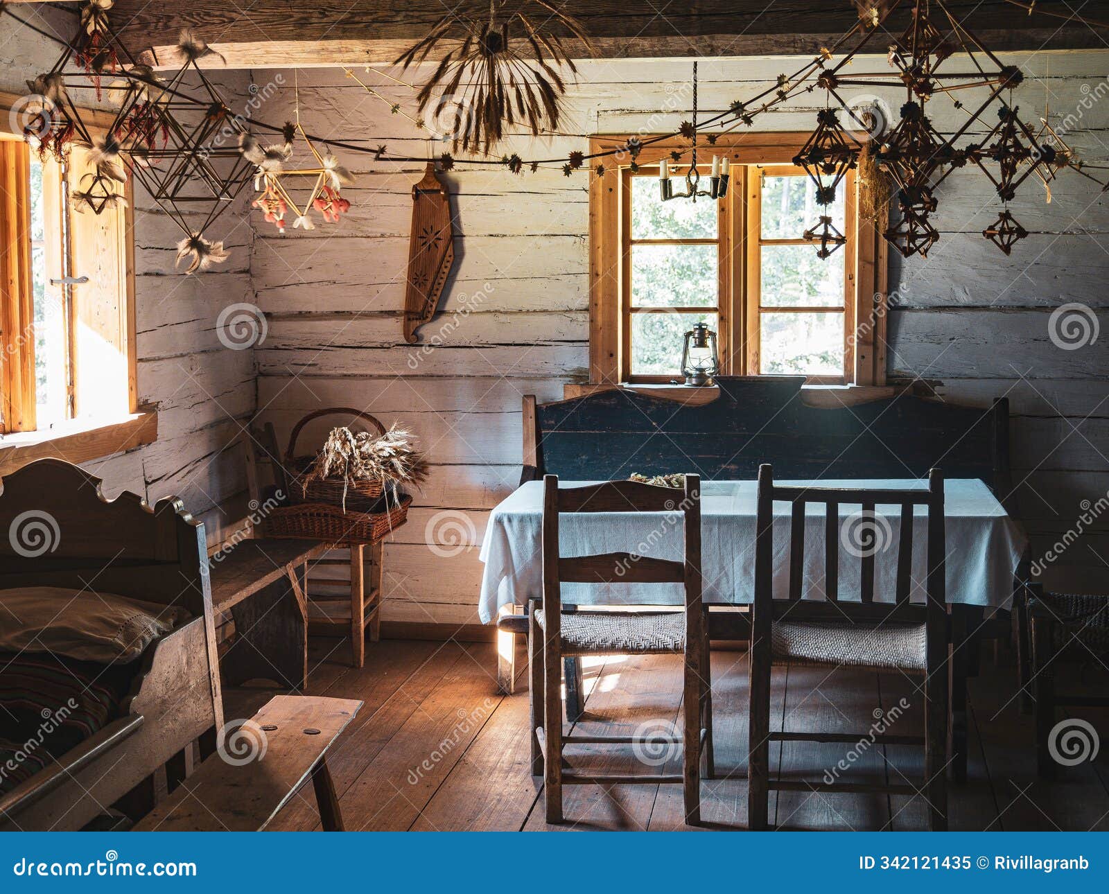 Inside a Medieval Restored House Stock Image - Image of latvia, chair ...