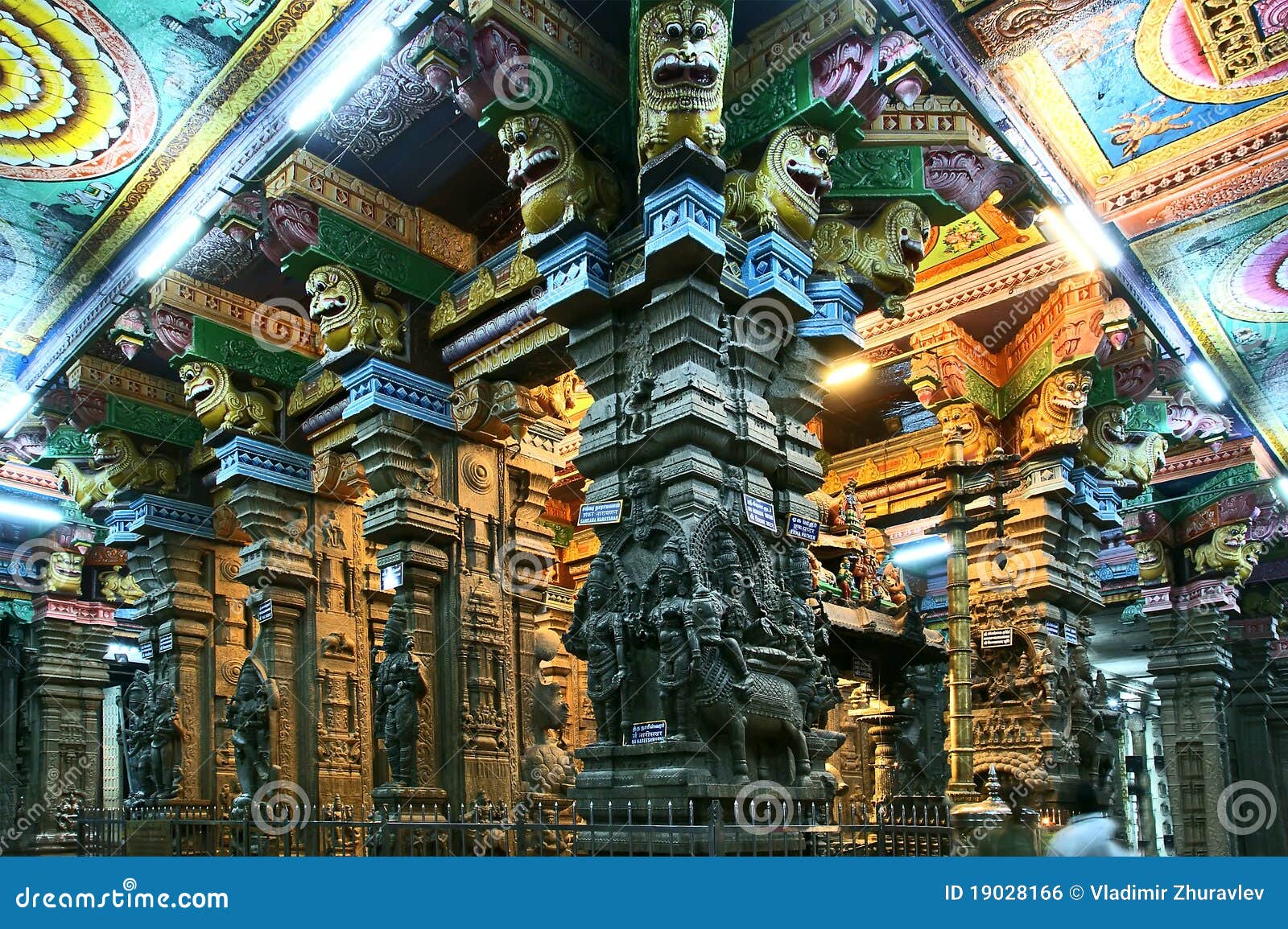 Inside of Meenakshi Hindu Temple in Madurai Stock Photo - Image of ...