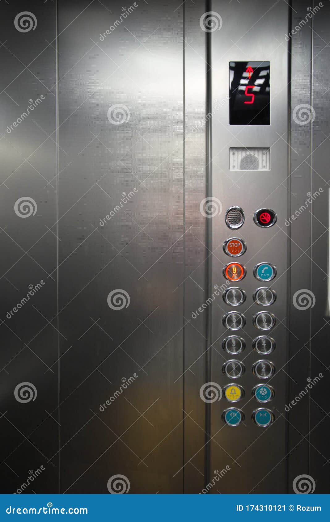 Inside the metal elevator stock image. Image of icon - 174310121