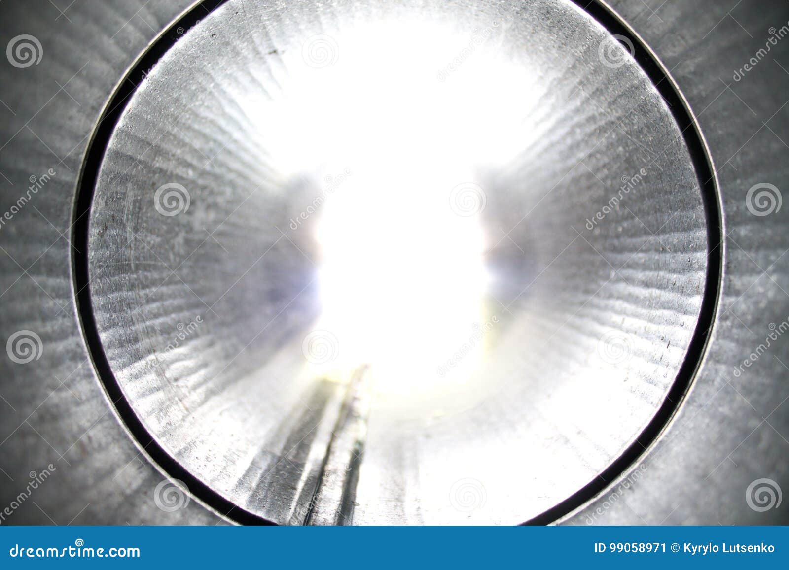 Inside a metal pipe stock image. Image of duct, underground - 99058971