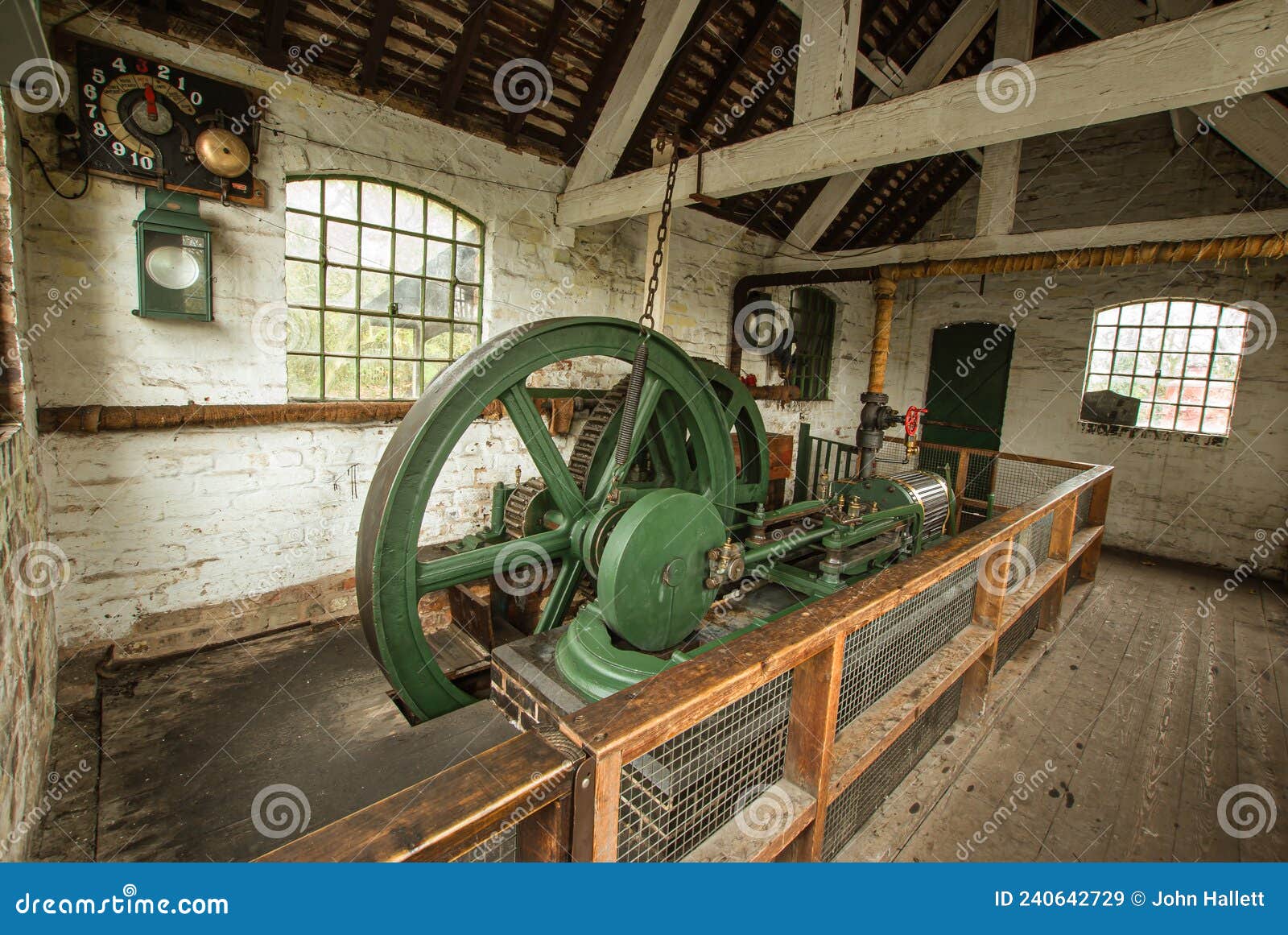Inside the Mines Winding Shed Stock Image - Image of piston, bell ...