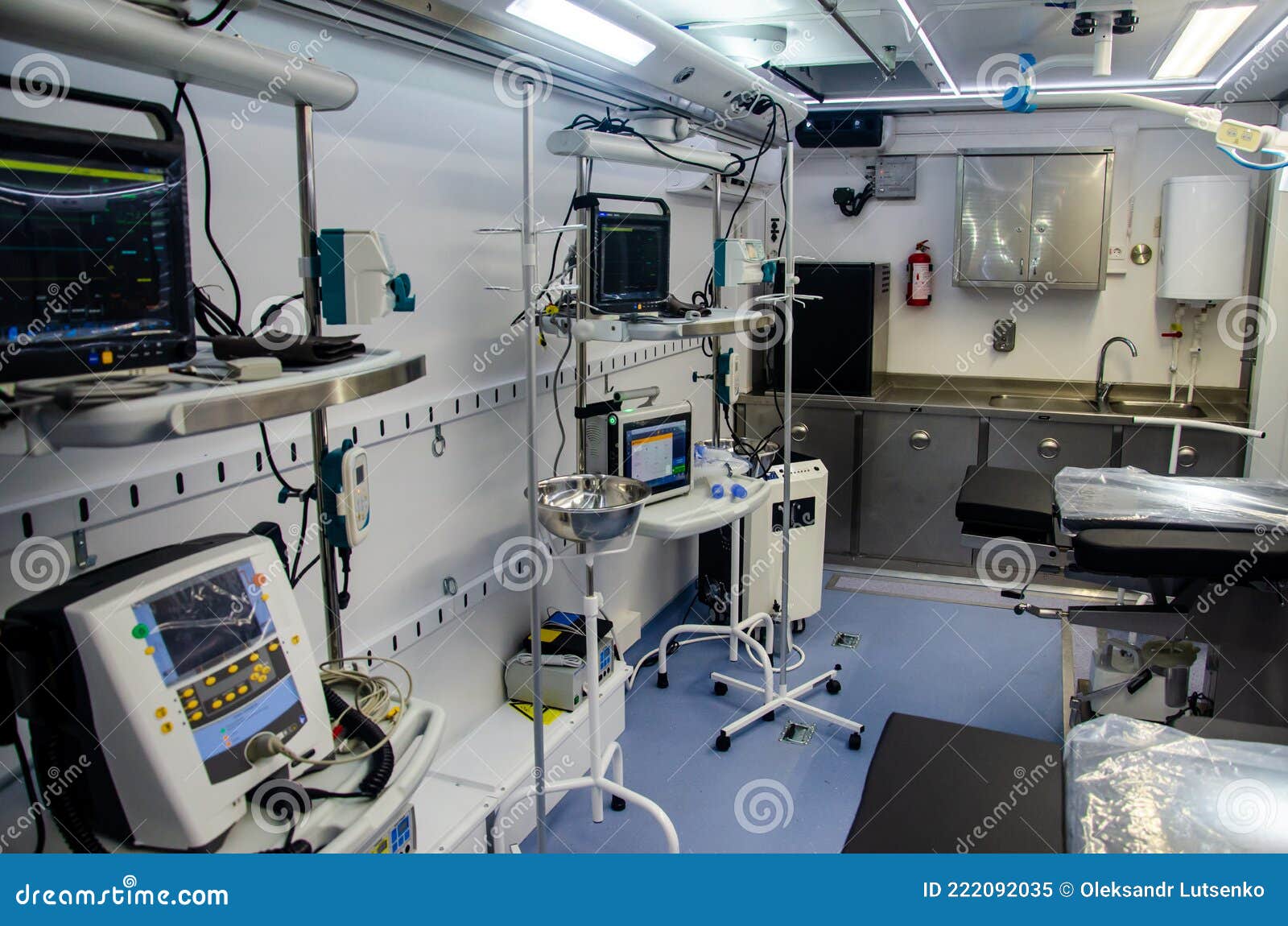 Inside Mobile Hospital. Operating Room of the Field Hospital Stock ...