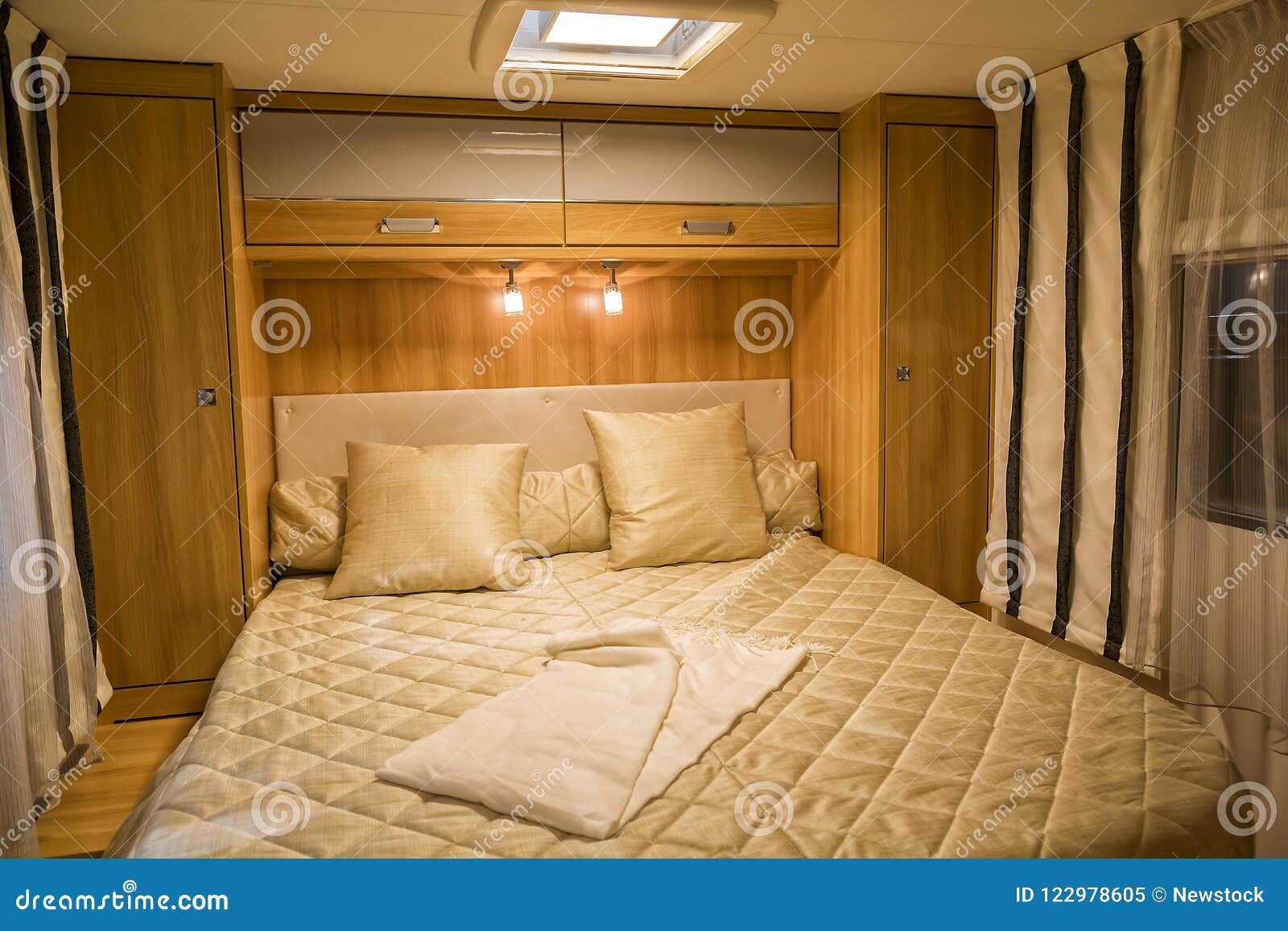 Modern Camper Vehicle Interior View Of Motorhome Rv For Recreational ...