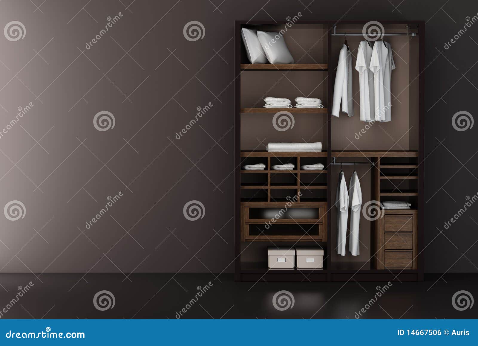 Inside the modern closet stock illustration. Illustration of room ...