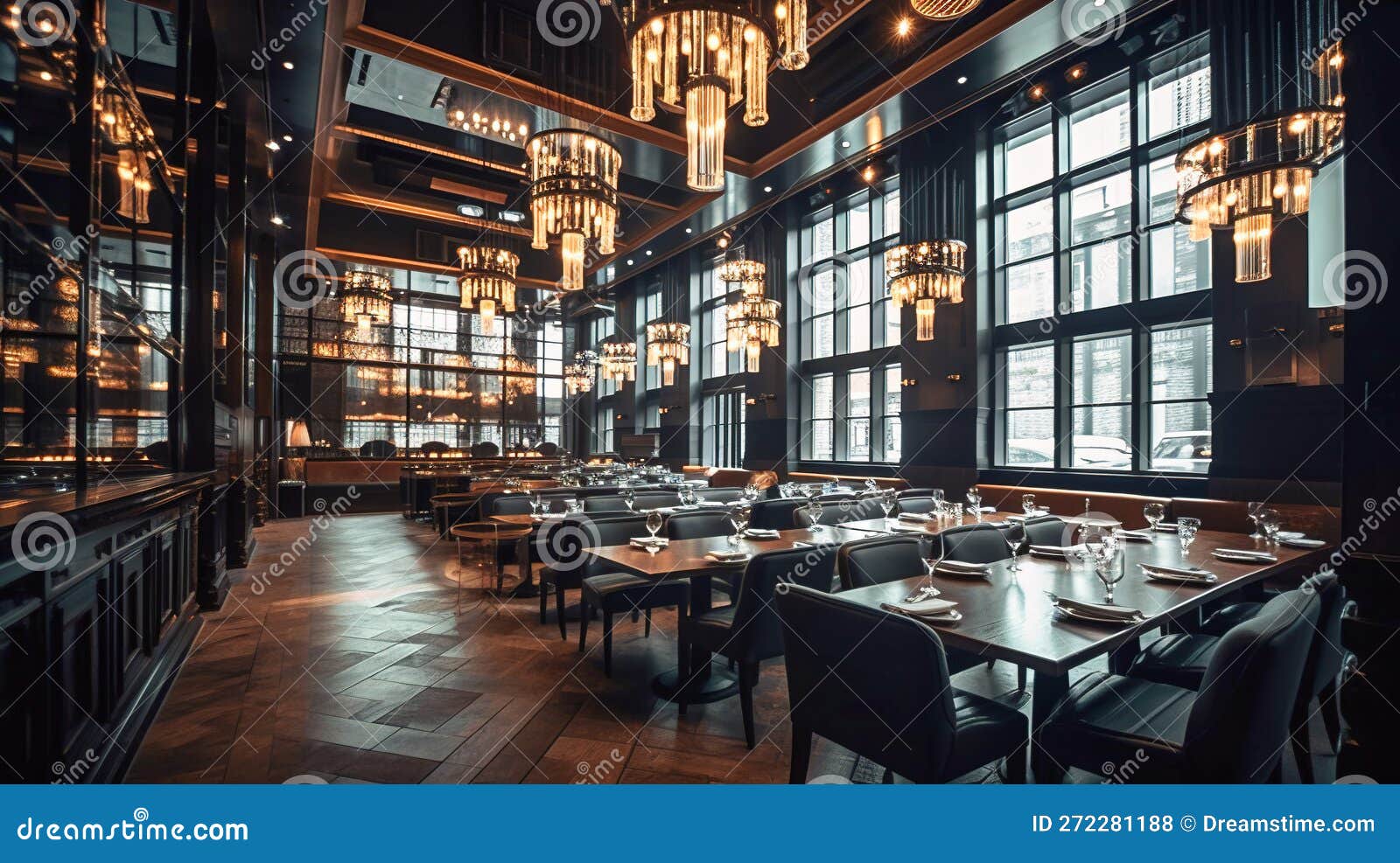 Inside a Modern Gourmet Restaurant with Luxury Lavish Decor, Generative ...