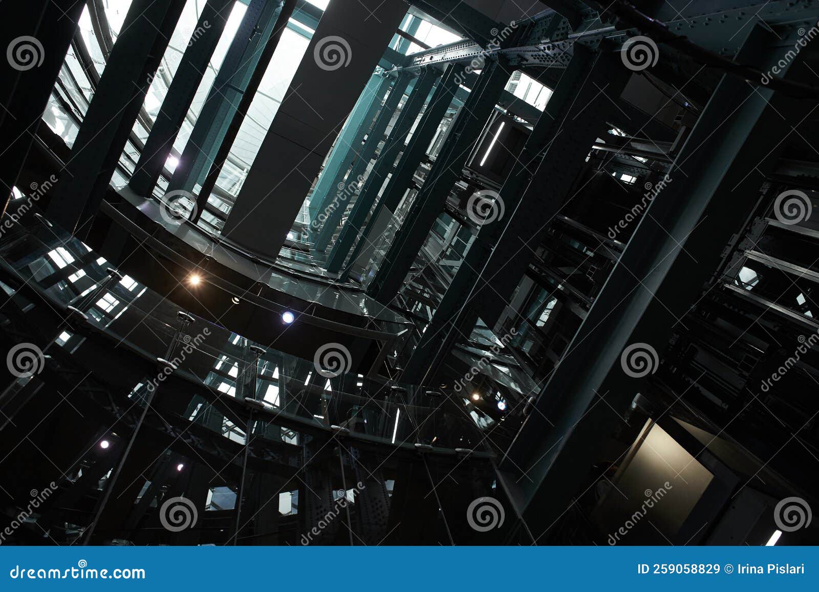 Inside of Modern High-tech Building Stock Image - Image of symmetry ...