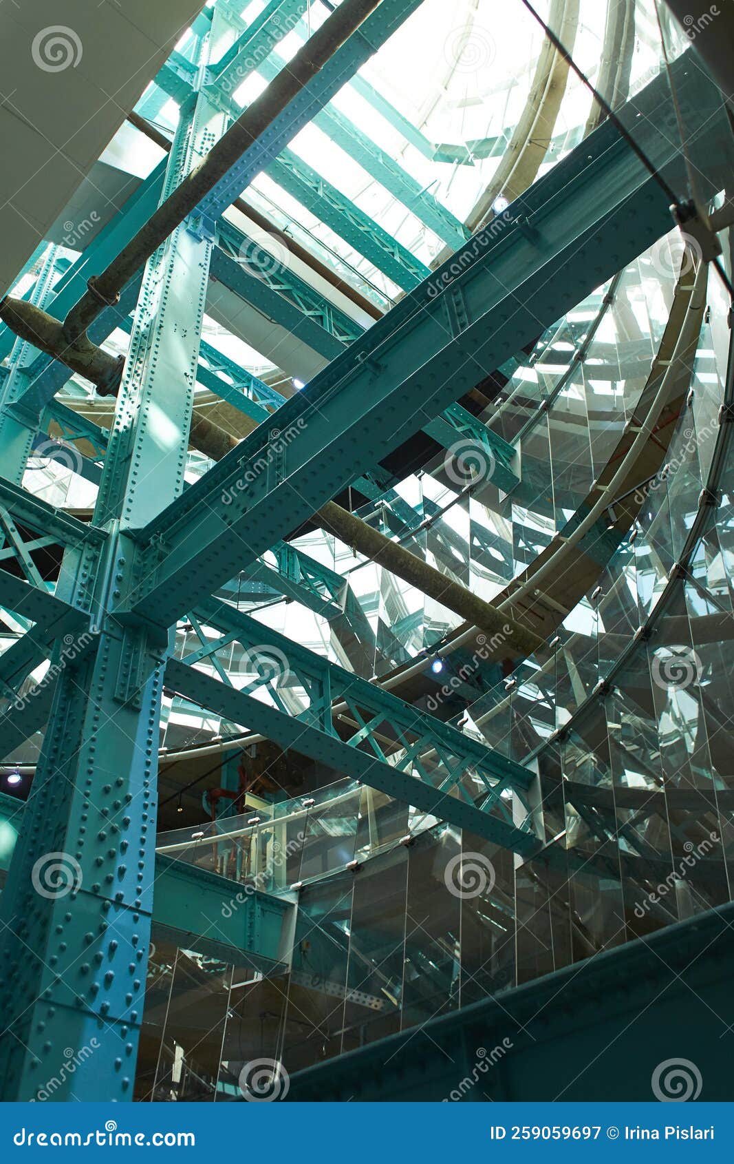 Inside of Modern High-tech Building Stock Image - Image of blue ...