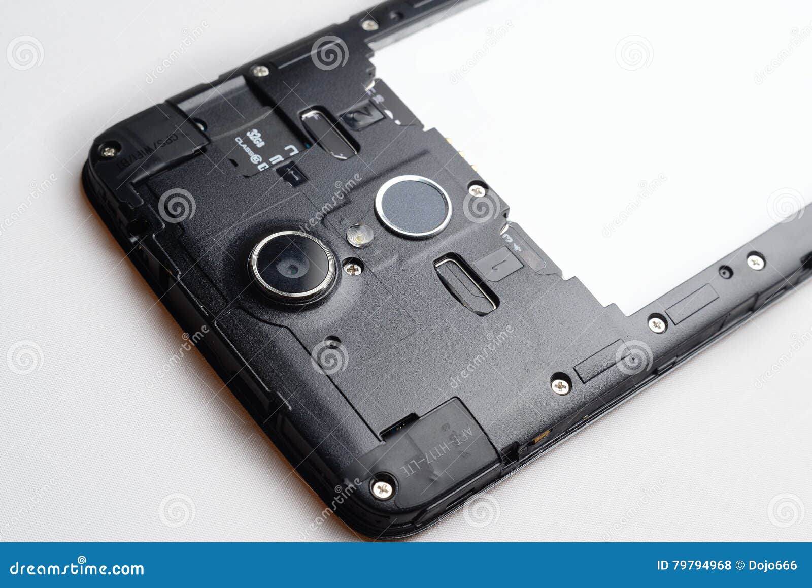 Inside Modern Mobile Phone with Fingerprint Sensor Isolated Stock Photo ...