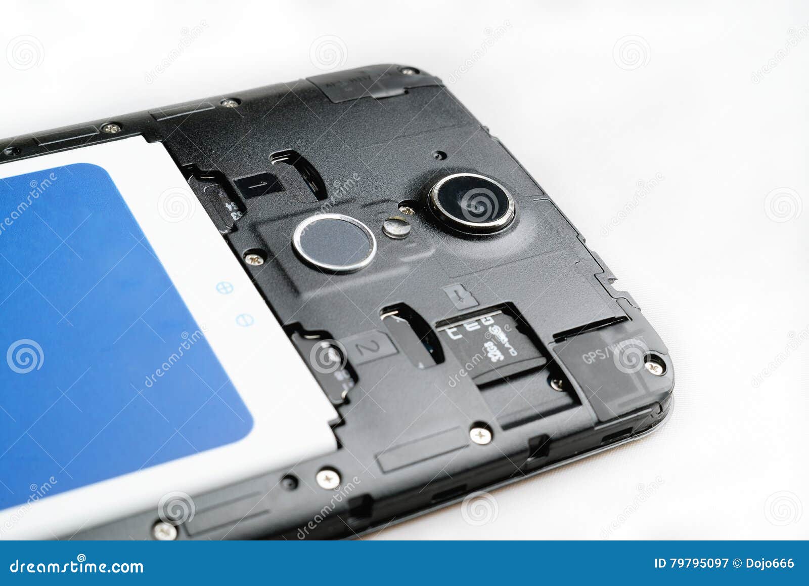 Inside Modern Mobile Phone with Fingerprint Sensor Isolated Stock Image ...