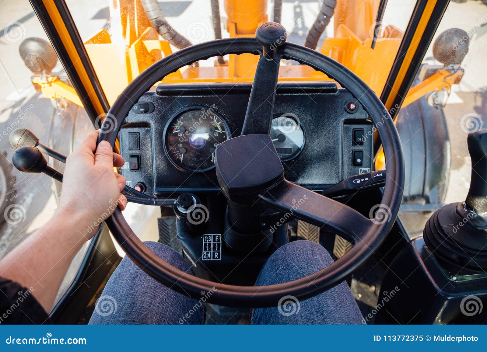 Inside Modern Tractor. Steering Wheel Stock Image - Image of harvest ...