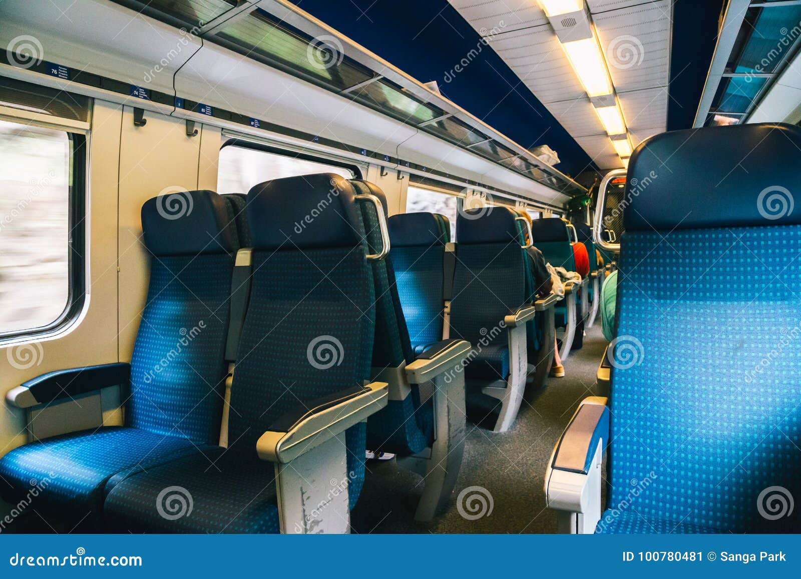 Inside the Modern Train in Switzerland Stock Image - Image of business ...