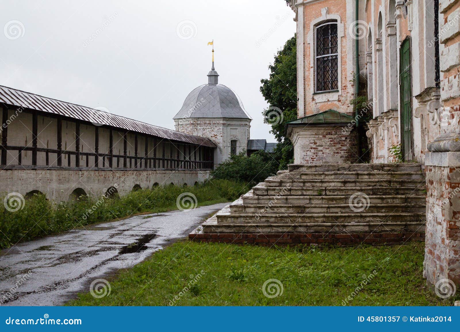 Inside the monastery walls stock image. Image of stairs - 45801357