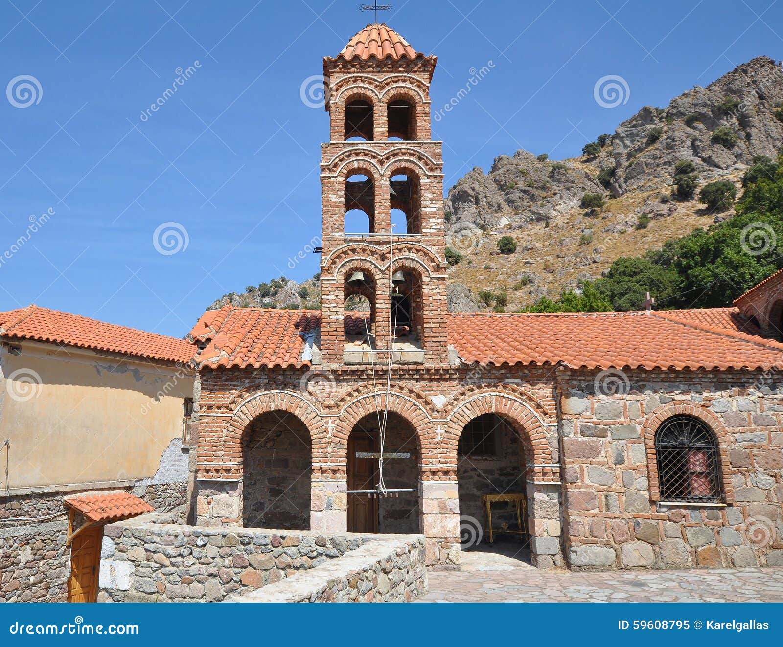Inside of Moni Pithari Monastery,Lesbos Stock Image - Image of monk ...