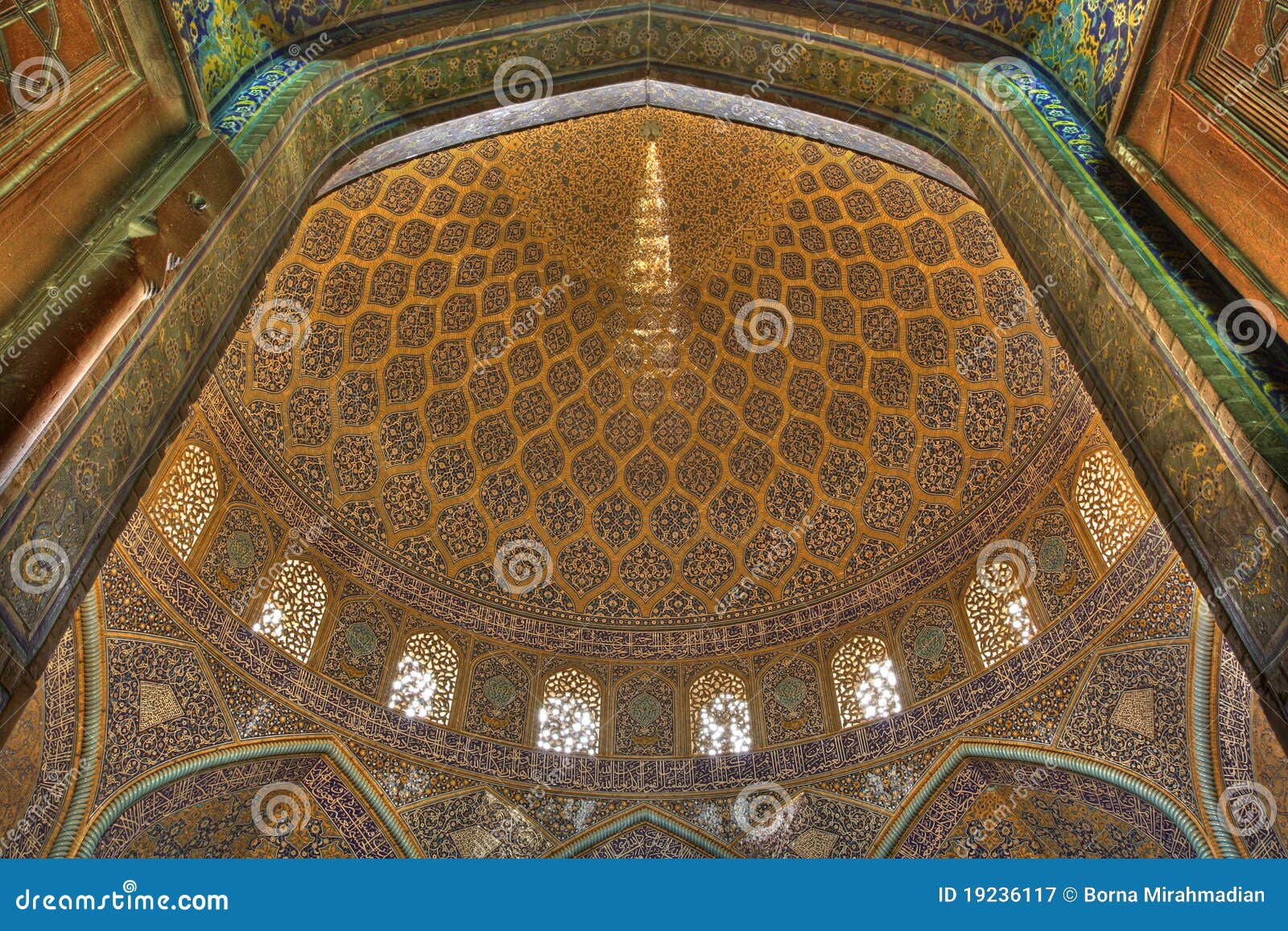 Inside mosque stock image. Image of ornamental, iran - 19236117