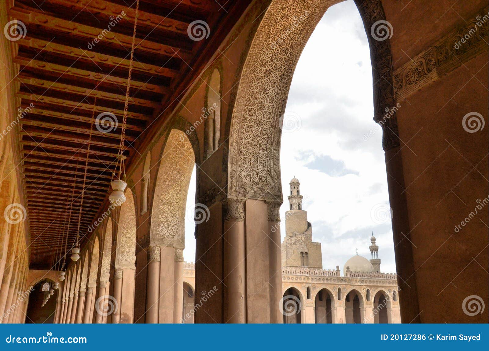 Inside the Mosque of Ibn Tulun Stock Photo - Image of qatar, lebanon ...