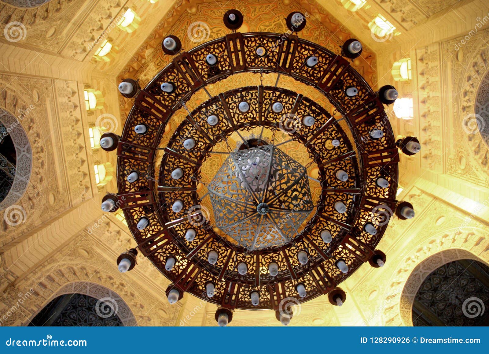 Inside Mosque of Islam stock photo. Image of background - 128290926