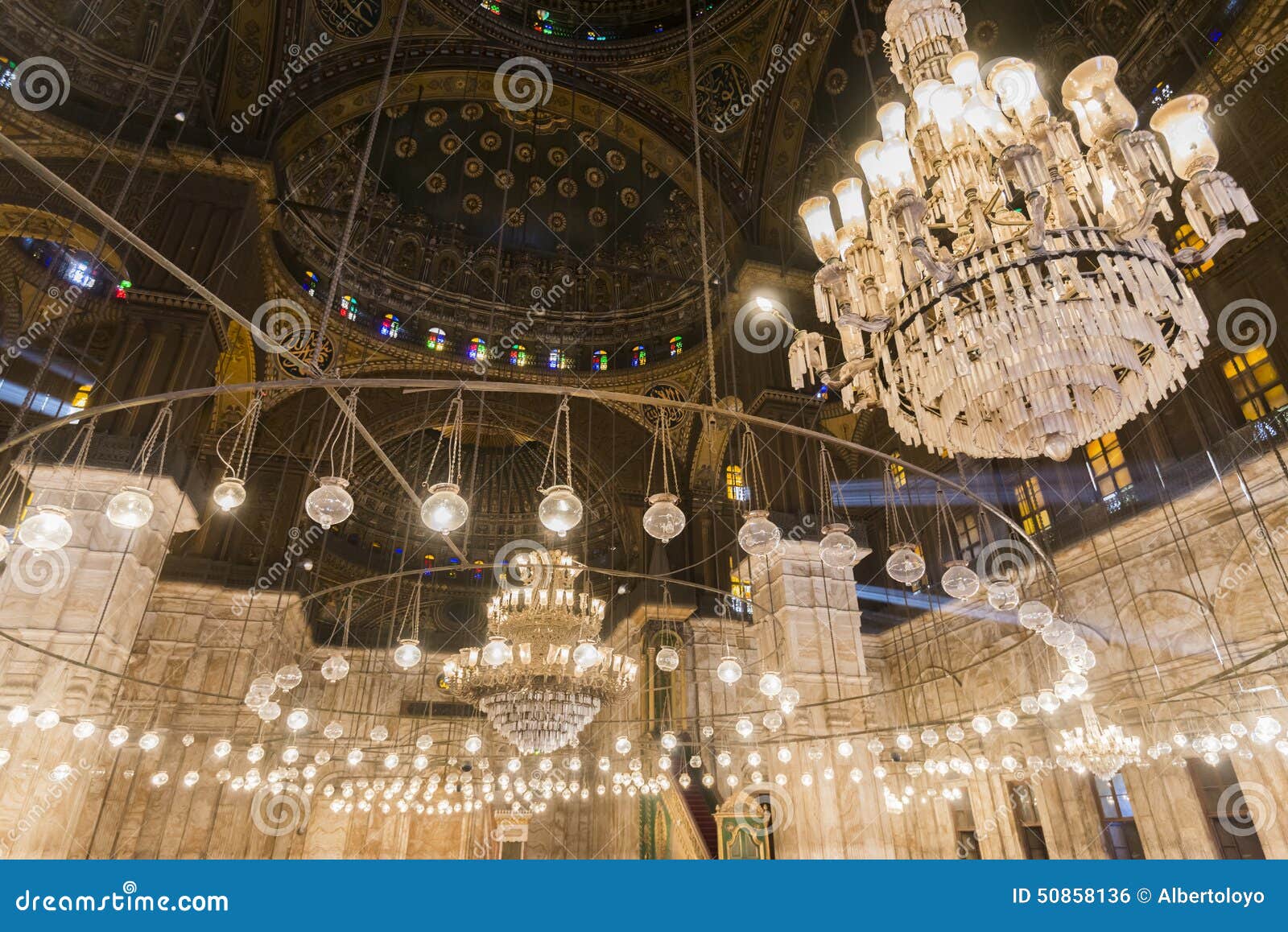Inside of the Mosque of Muhammad Ali, Saladin Citadel of Cairo Stock ...