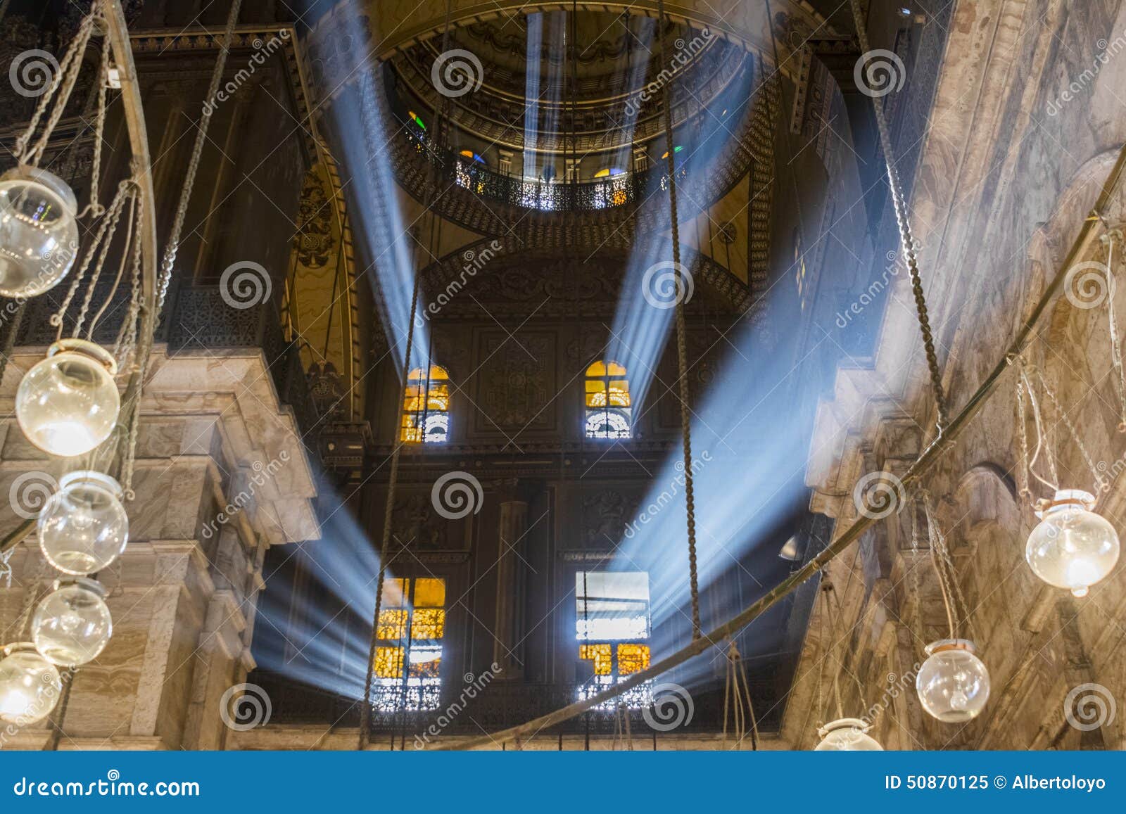 Inside of the Mosque of Muhammad Ali, Saladin Citadel of Cairo Stock ...
