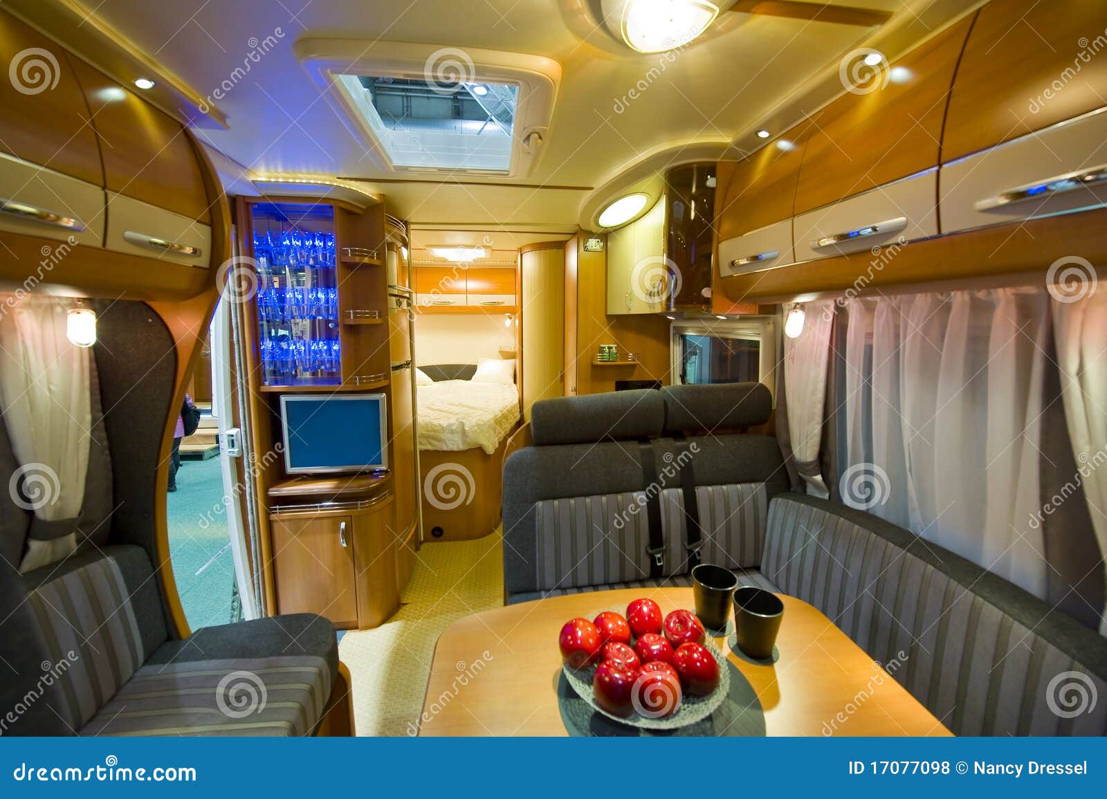 Motor Home Interior Inside Luxury Camper Van Travel Trailer Royalty ...