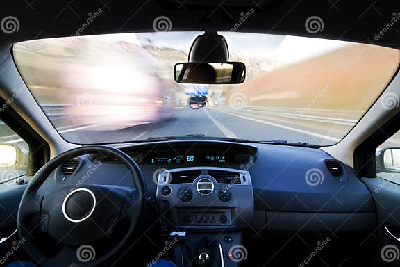 Inside moving vehicle stock image. Image of driving, blurred - 7438005