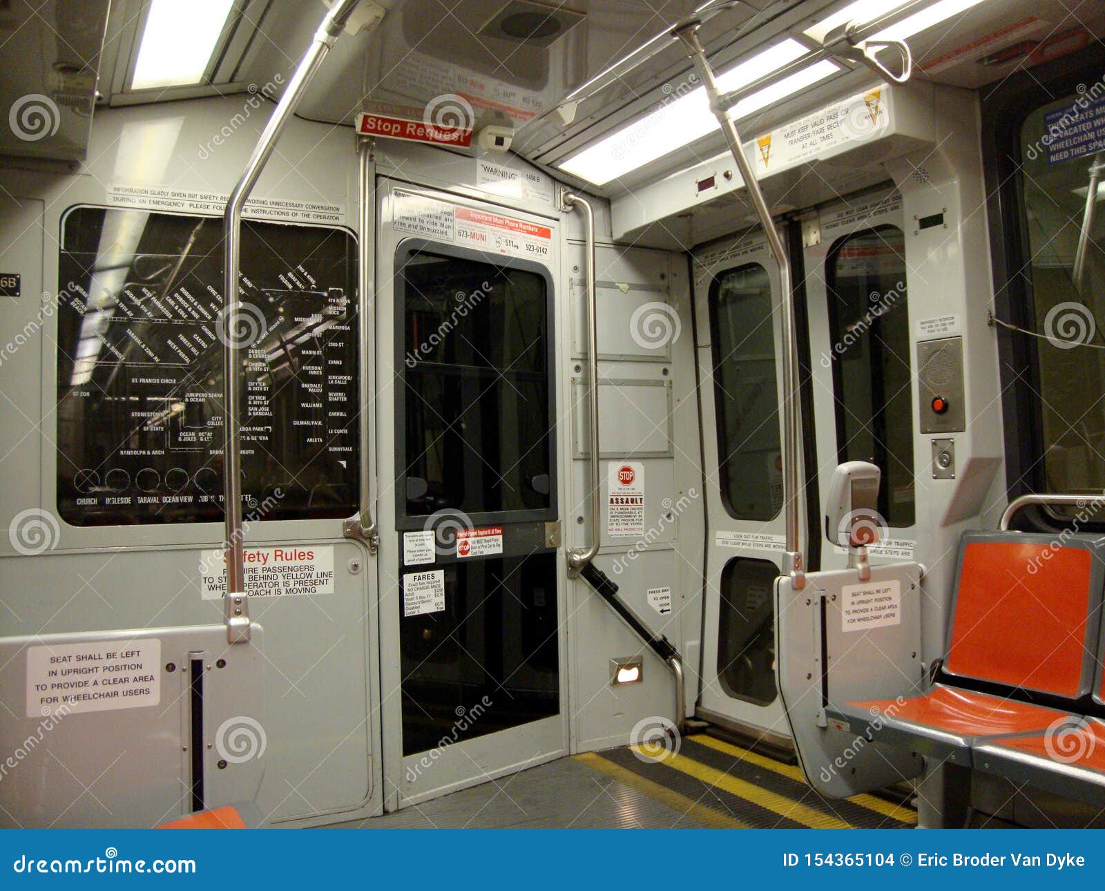 Inside Muni Light Rail Train Editorial Image | CartoonDealer.com #154365104