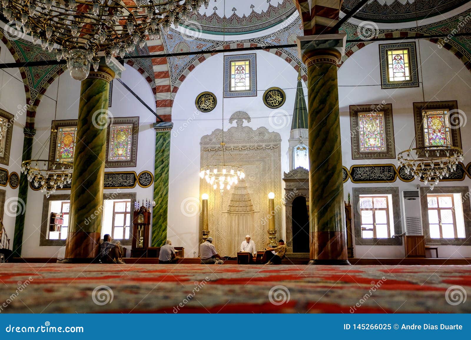 Inside a Muslim Mosque with Some People in Trabzon Editorial Image ...