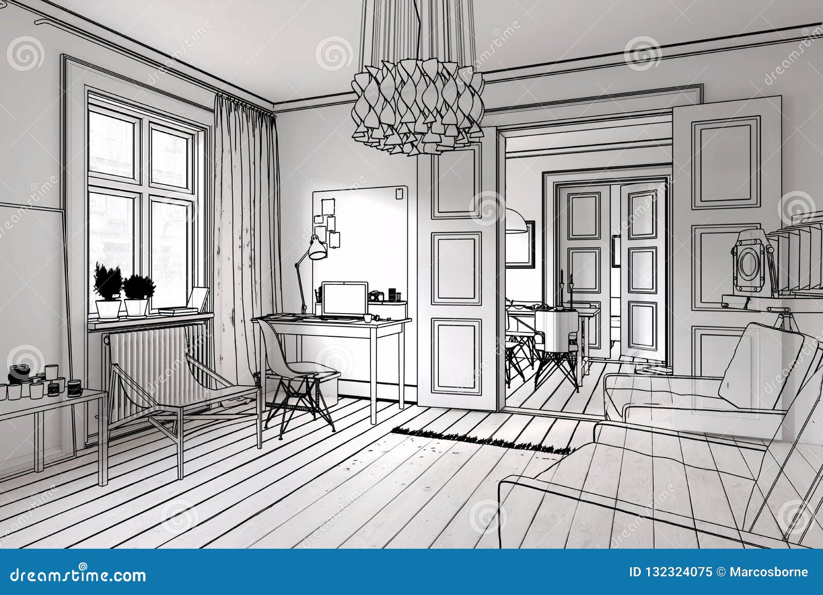 Inside My Apartment Preview Stock Illustration - Illustration of ...