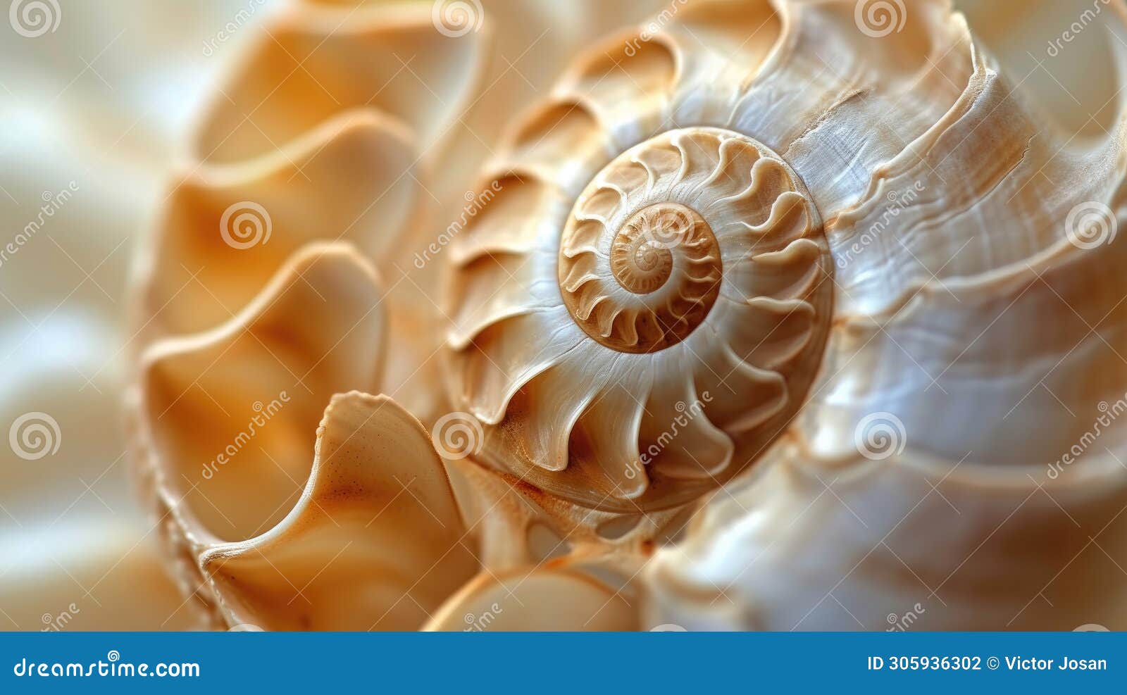 Inside of Nautilus Shell Showing Spiral. Generative AI Stock ...