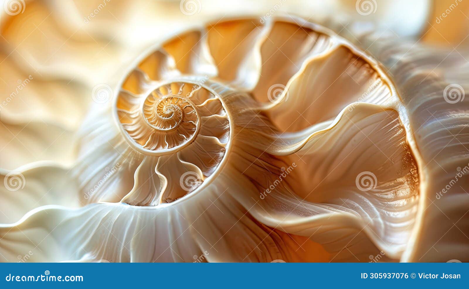 Inside of Nautilus Shell Showing Spiral. Generative AI Stock ...
