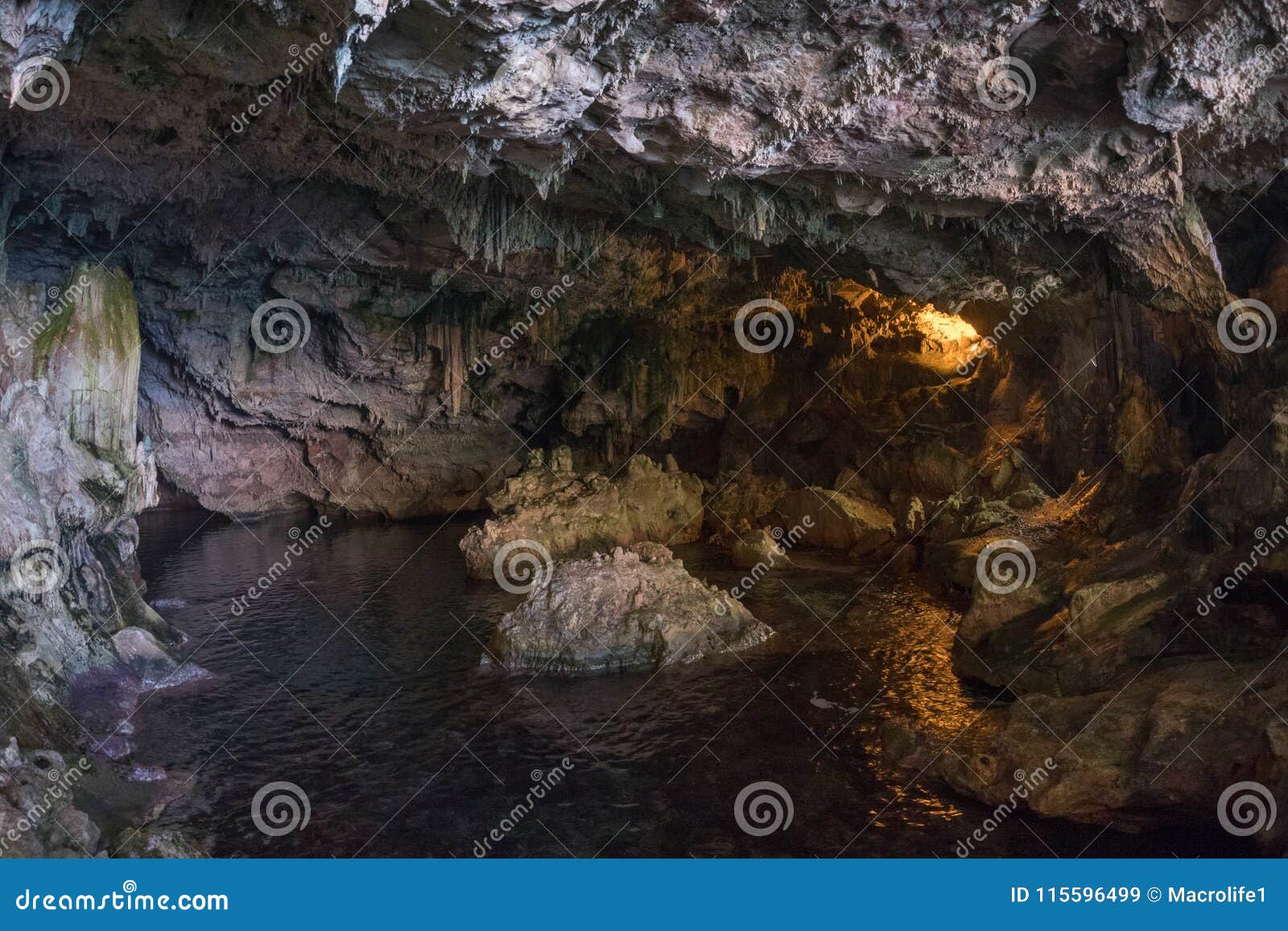 Inside the Nettuno Cave in Sardinia Stock Image - Image of ...