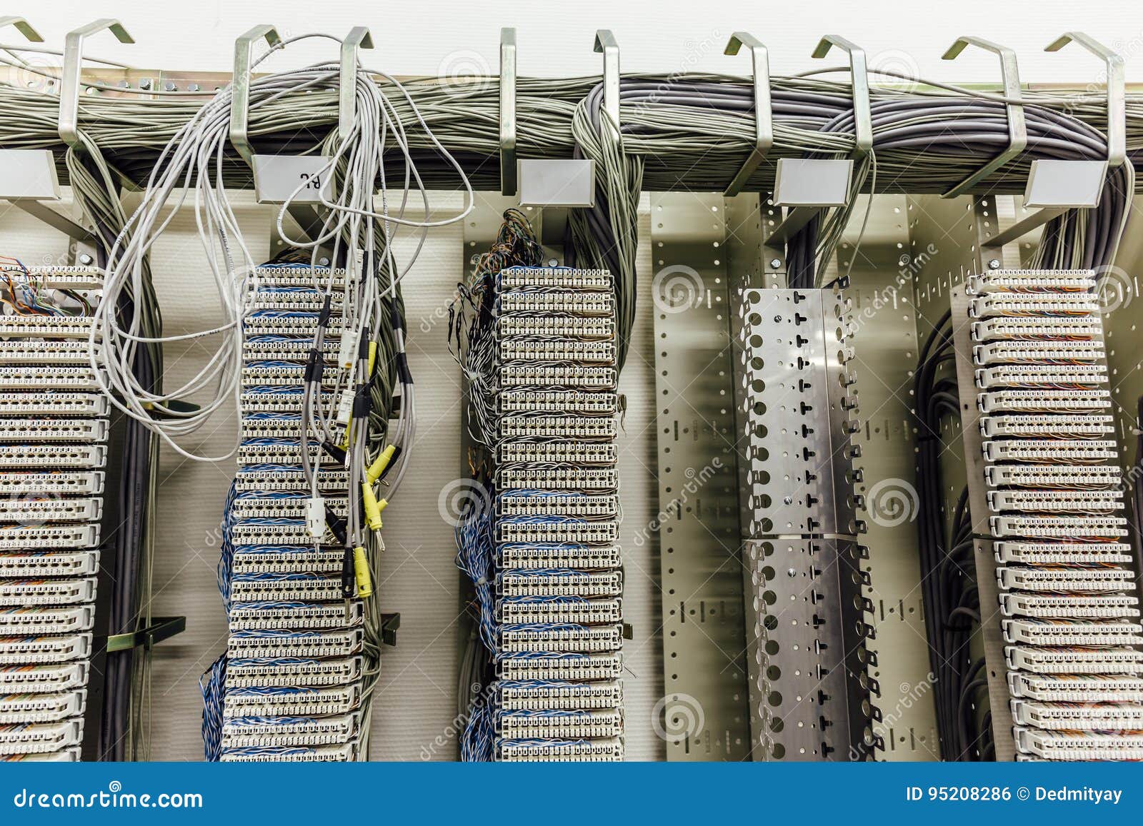 Inside Network Server Room, Cables and Switches, Network Connection ...